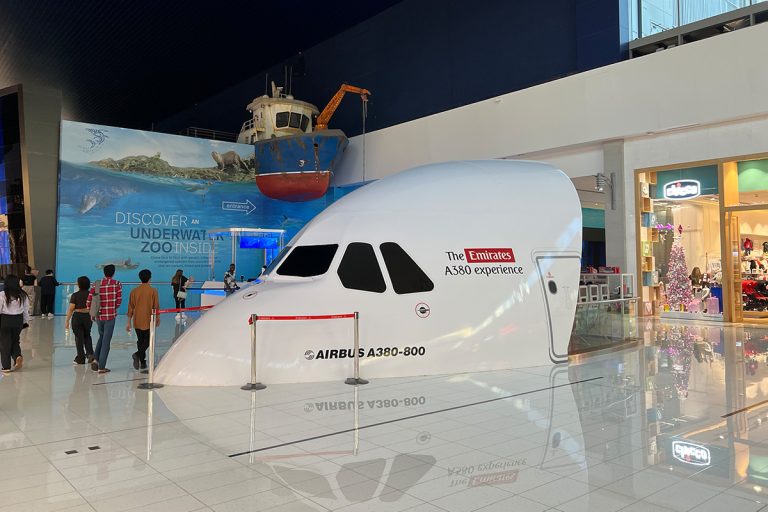Airbus A380 simulator in de Dubai Mall